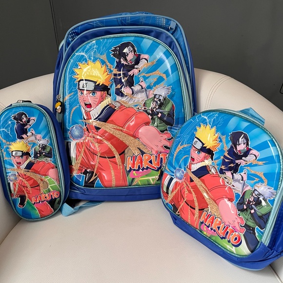 Accessories | Naruto Kids Backpack Set Blue And Red | Poshmark